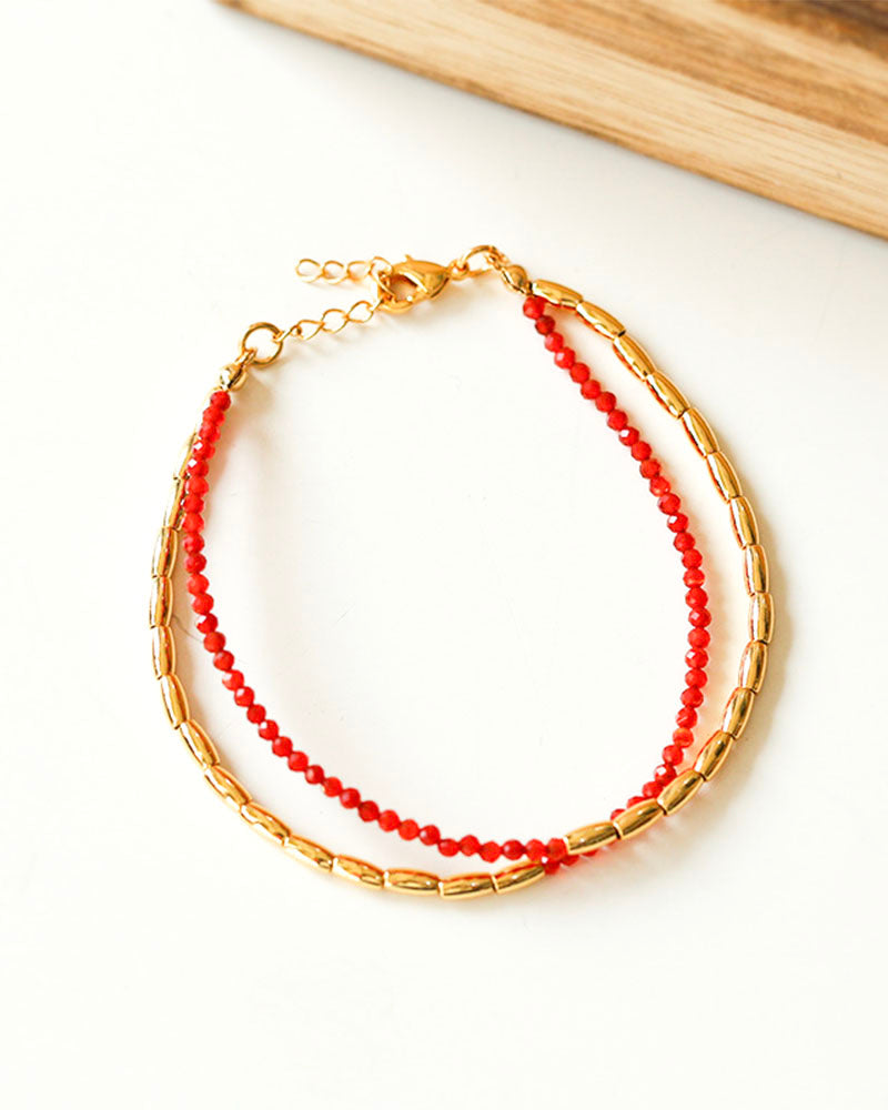 Colorful Stone Double-layer Bracelet | Garmdor